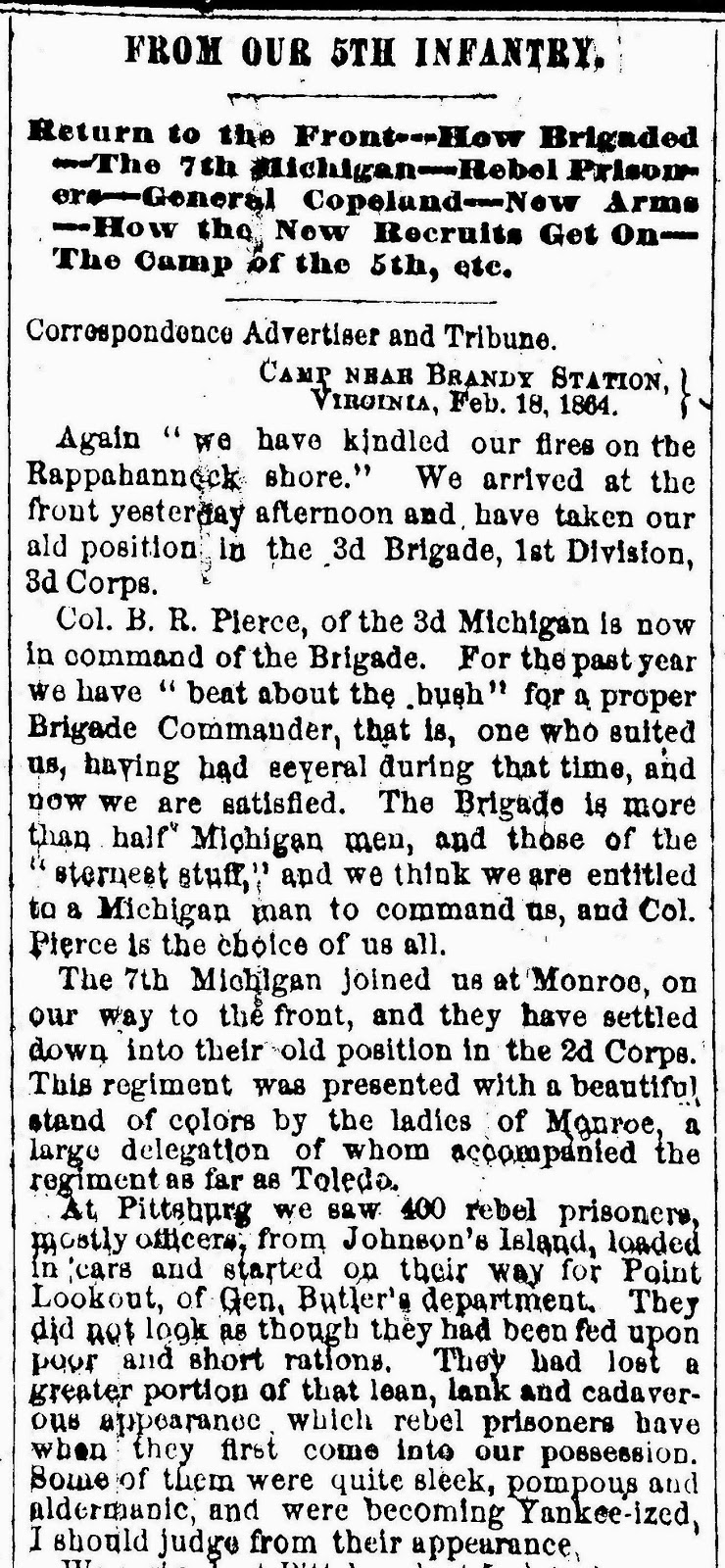 Storytelling + Research = LoiS: 1864-Michigan's "Fighting Fifth" Civil ...