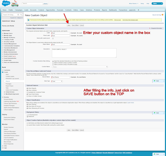 How To Create Custom Object Salesforce Dot Com Sfdc