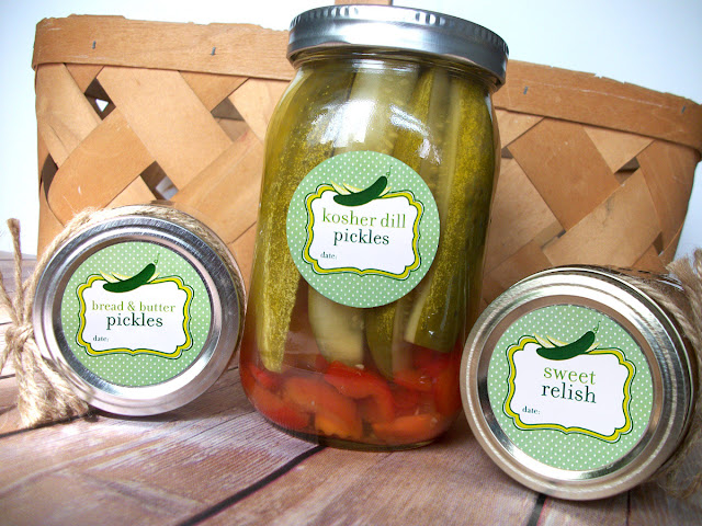 Colorful Adhesive Canning Jar Labels: Pickles Canning Jar Labels for ...