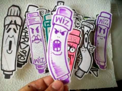 Graffiti Wall: graffiti sticker characters by wizard