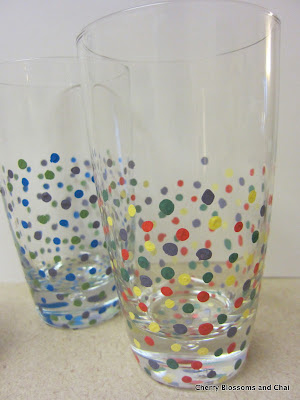 Cherry Blossoms and Chai: DIY Anthropologie Inspired Hand Dotted Glassware