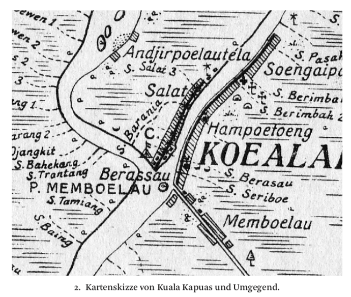 Peta Kuala Kapuas tempo dulu (Koleksi Foto Bernhard Vischer)