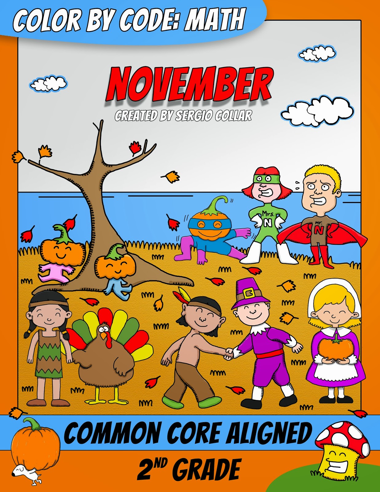 SPANISH TEACHER FROM SPAIN: Color by Code: Math – NOVEMBER – 2nd Grade ...