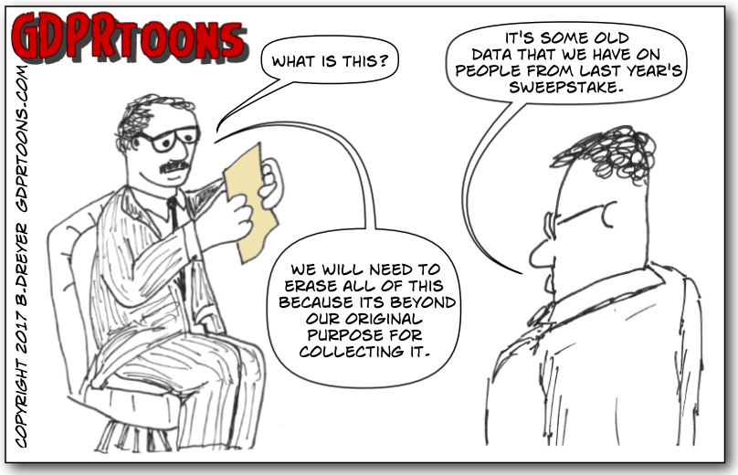 Gdprtoons Gdpr States That Data Must Be Kept Only For Its Original