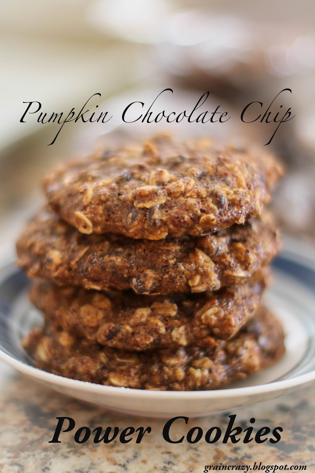 Grain Crazy: Pumpkin Chocolate Chip Power Cookies (Gluten Free)