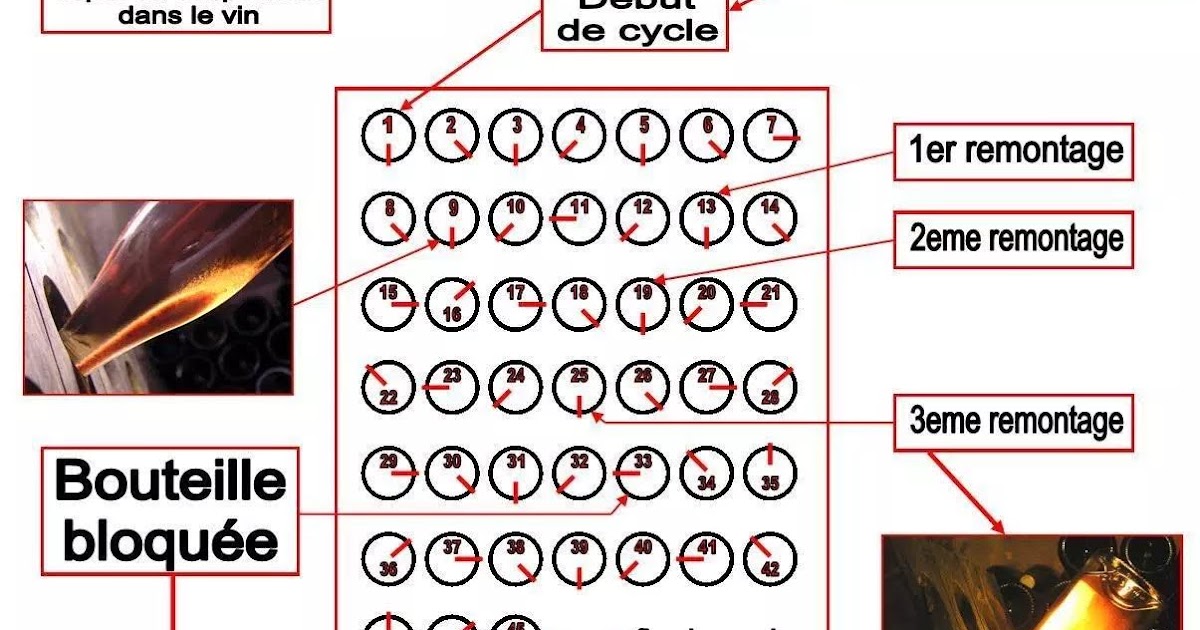 Cours Œnologie - Michel VERON: Cycle du remuage manuel sur pupitre