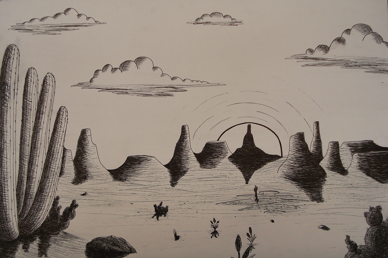Desert Pen Drawings