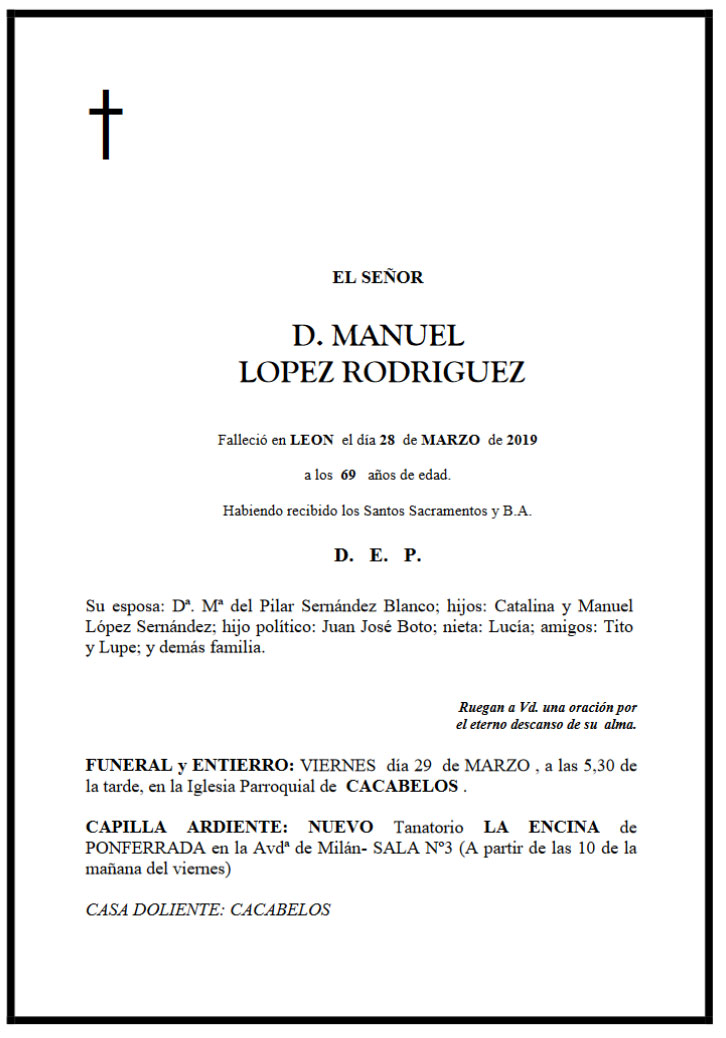 Castroventosa: R.I.P. Manuel López Rodríguez