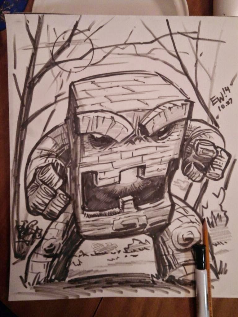 Inktober Day 27 - Block Monster | EryckWebbGraphics