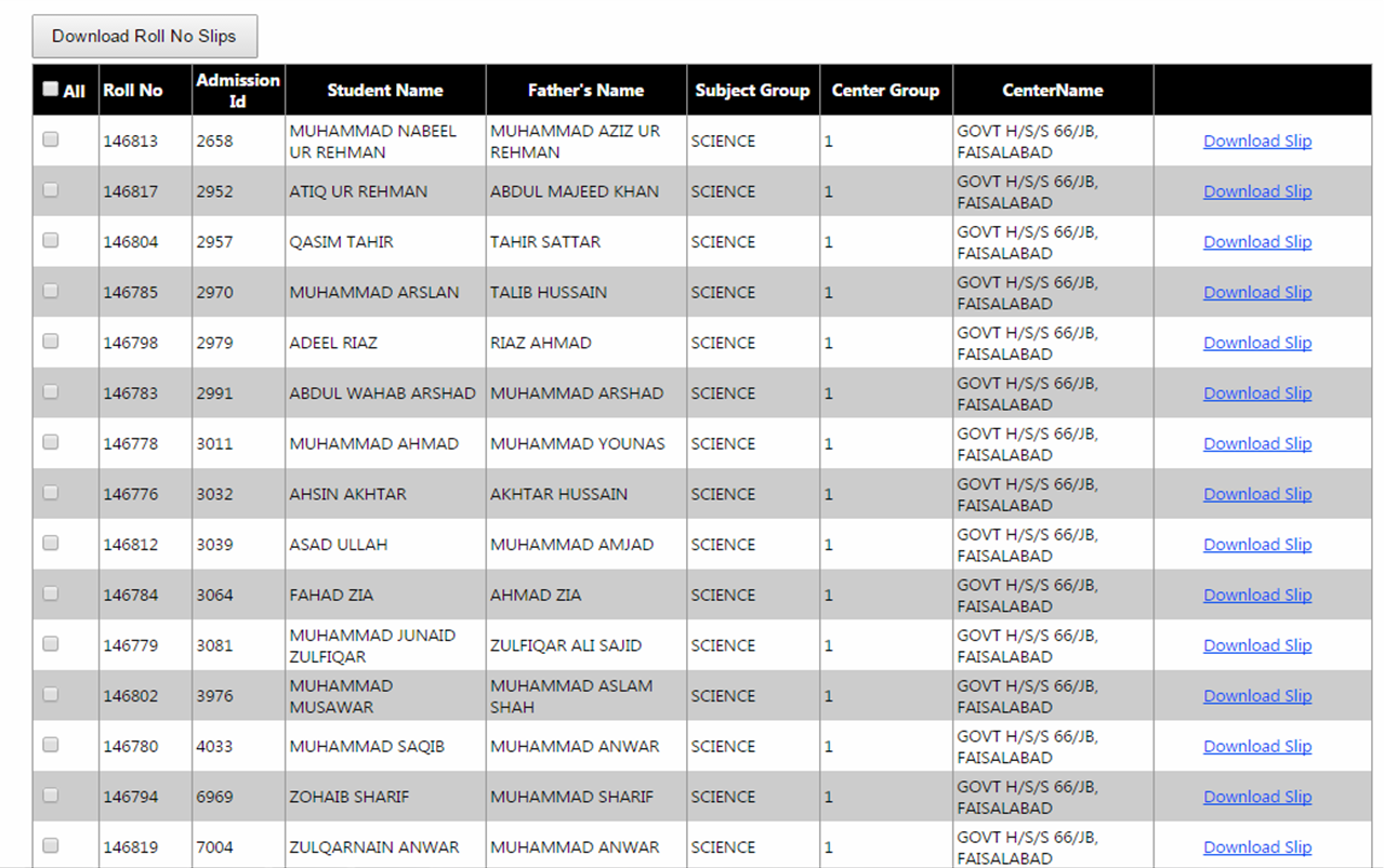 Knowledge is Light: 9th Class Roll No Slip (2015) has been issued........