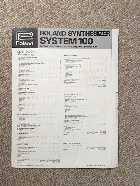 MATRIXSYNTH: Roland System 100 original brochure 1976