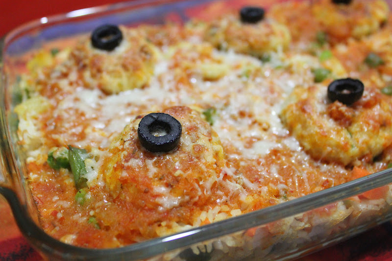 Baked Mexican Rice with Cheese Patty - Ribbons to Pastas