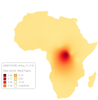 Ethio Helix ኢትዮ:ሒሊክስ: Gradient Maps for African ADMIXTURE components