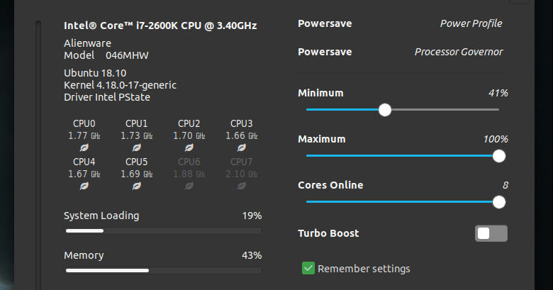 CPUFREQ Power Manager Gnome Extension Ported To Gtk - Linux Uprising Blog