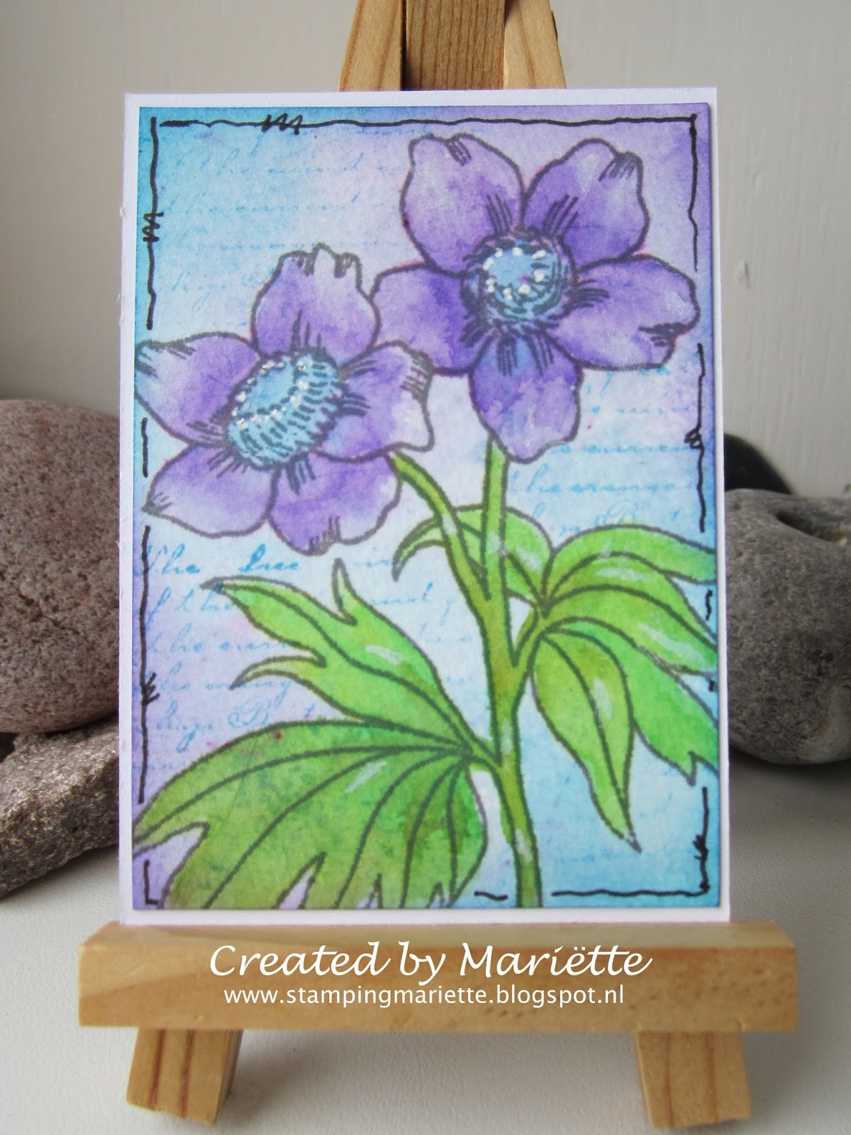 Magenta: ATC Flower duo - ATC deux fleurs