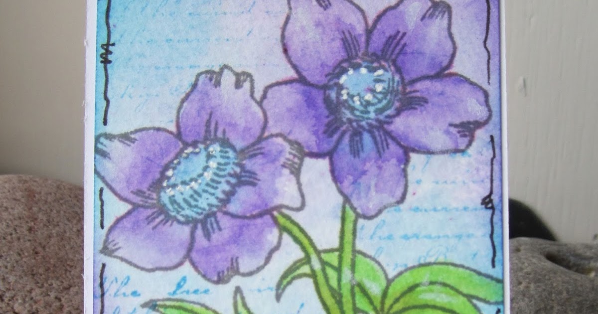 Magenta: ATC Flower duo - ATC deux fleurs
