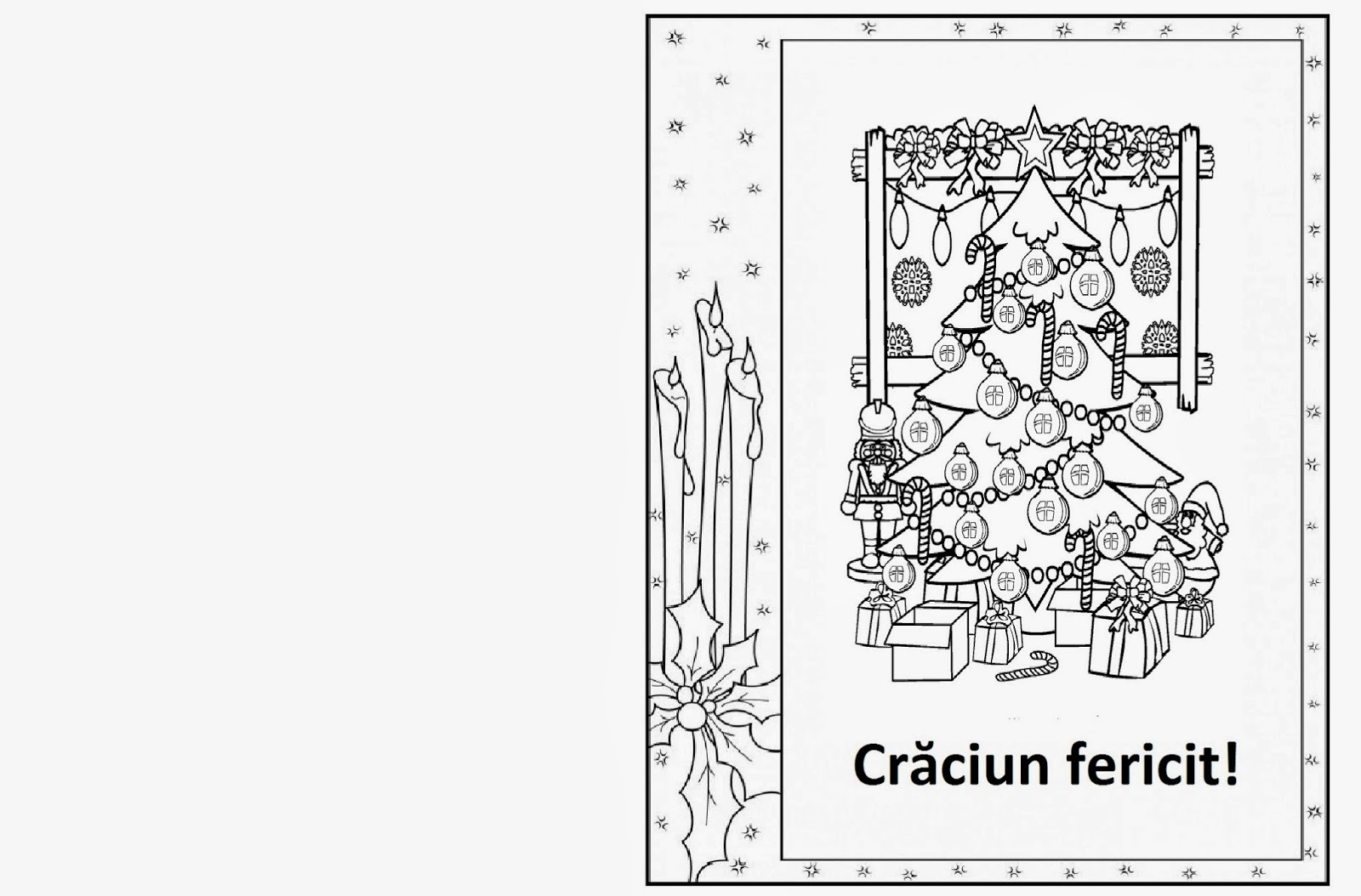Lumea lui Scolarel...: Felicitări de Crăciun(de colorat)