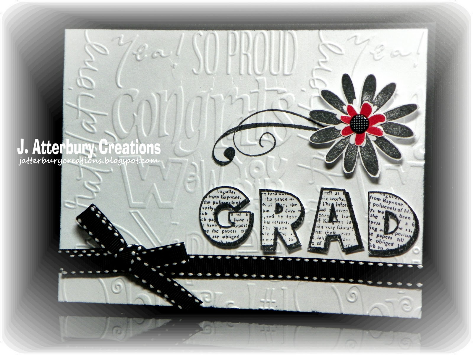 J. ATTERBURY CREATIONS: Graduation Congrats (Black and White) Card...
