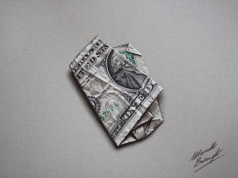 1 Dollar Note Drawing - Marcello Barenghi