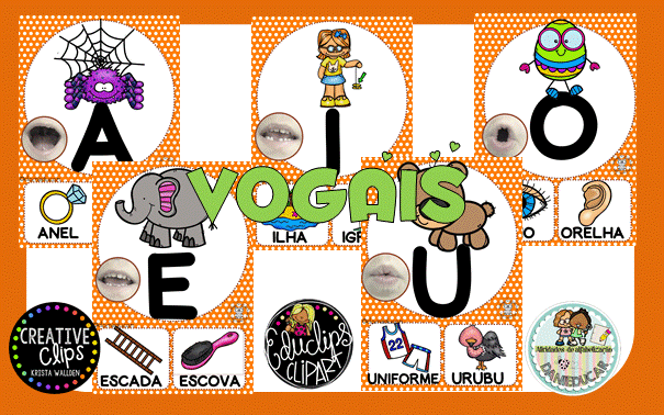 Cartaz de parede - vogais com ilustração