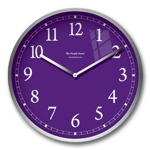 Stainless Steel Purple Clock ~ Purple World