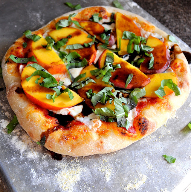 BREANNA'S RECIPE BOX: Peach Basil Pizza with Balsamic Reduction
