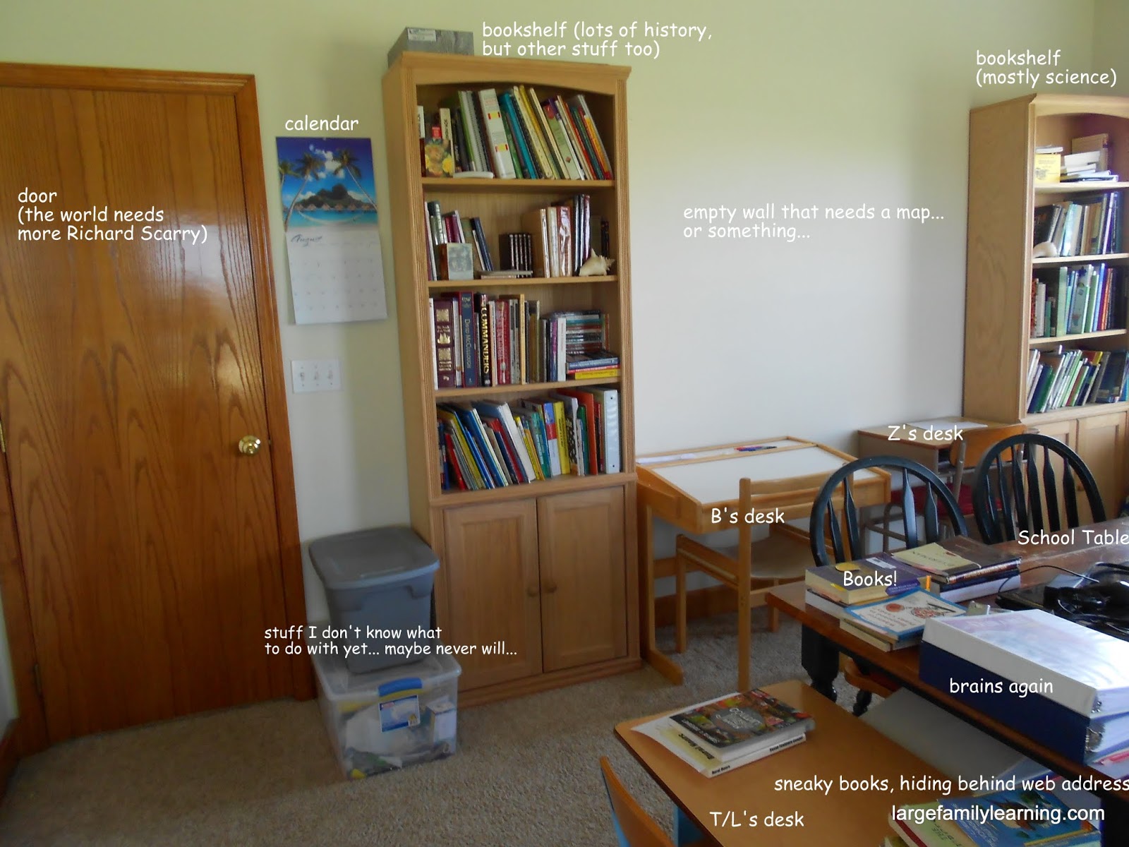 Large Family Learning : Our New School Room!