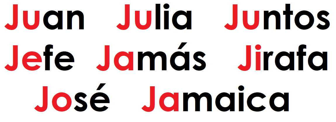 MI GRADO PRIMERO: La letra J