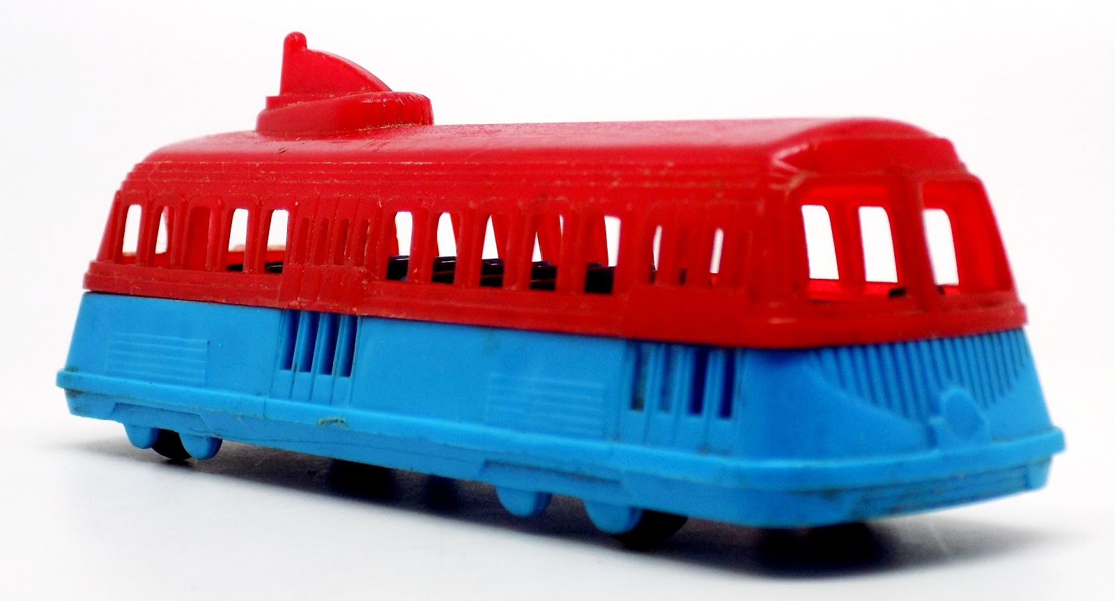 Toys and Stuff: Thomas Toy 1950s 'Electric' Style Bus - Red & Blue HP