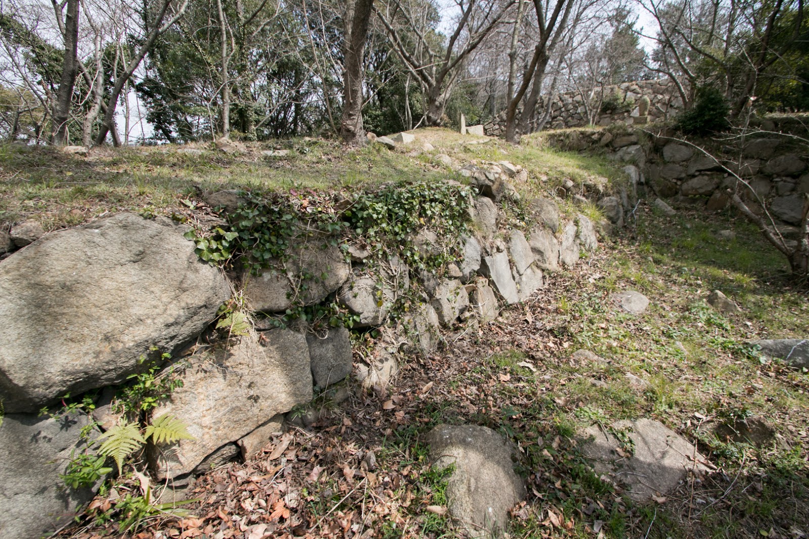 Shimotsui Castle -Castle looking down straight and bridge- | Ken's ...