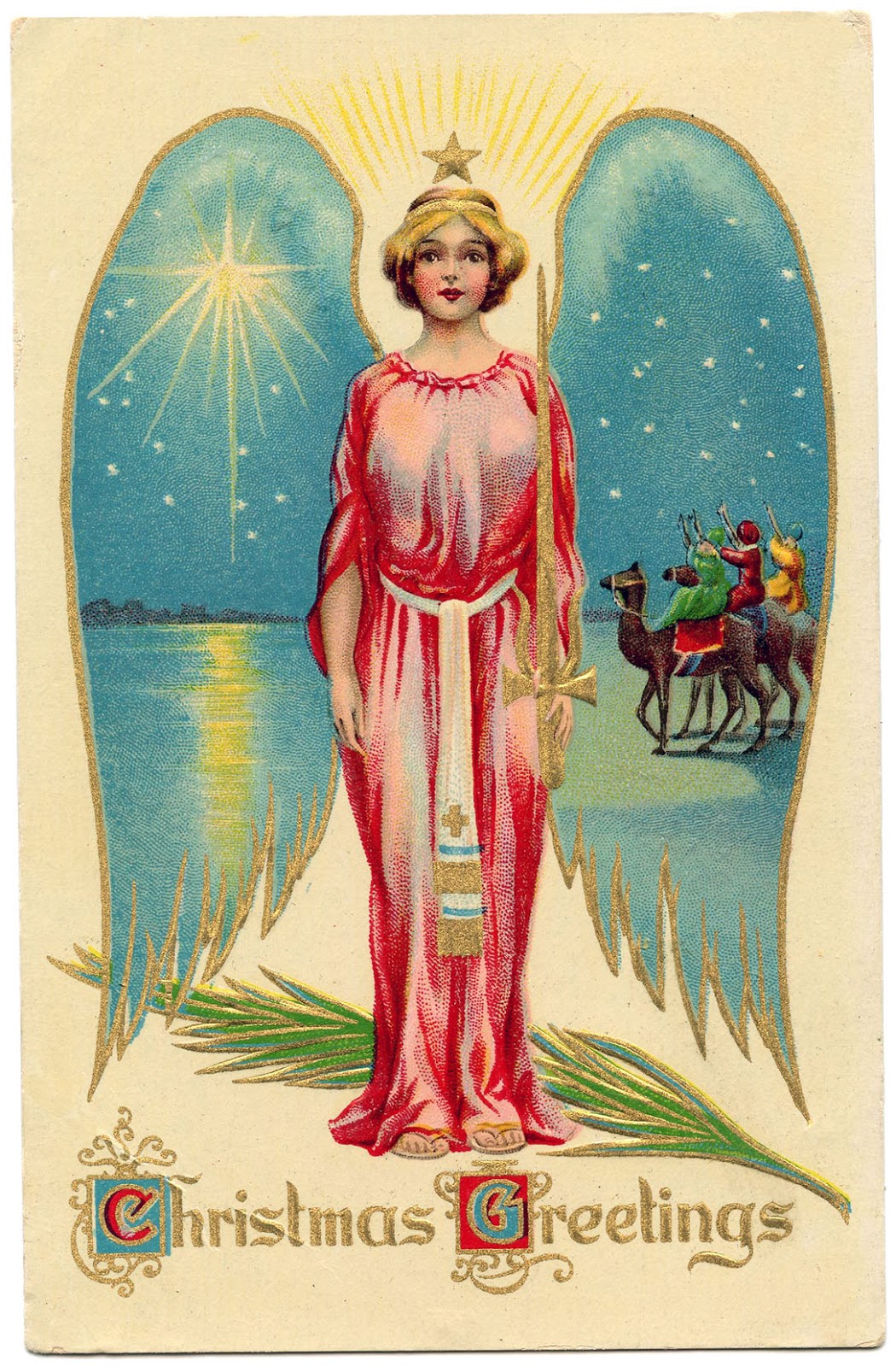 Antiques And Teacups: Flock of Antique Christmas Angel Postcards for ...