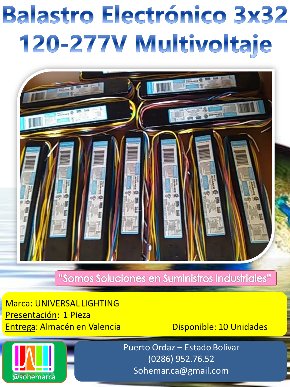 SOHEMAR CA: Balastro Electronico 3 x 32 w 120 - 277 V Multivoltaje en ...