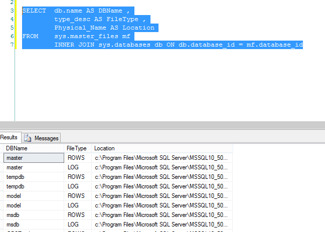 Get List Of Ldf And Mdf Files In Sql Server Aspbucket
