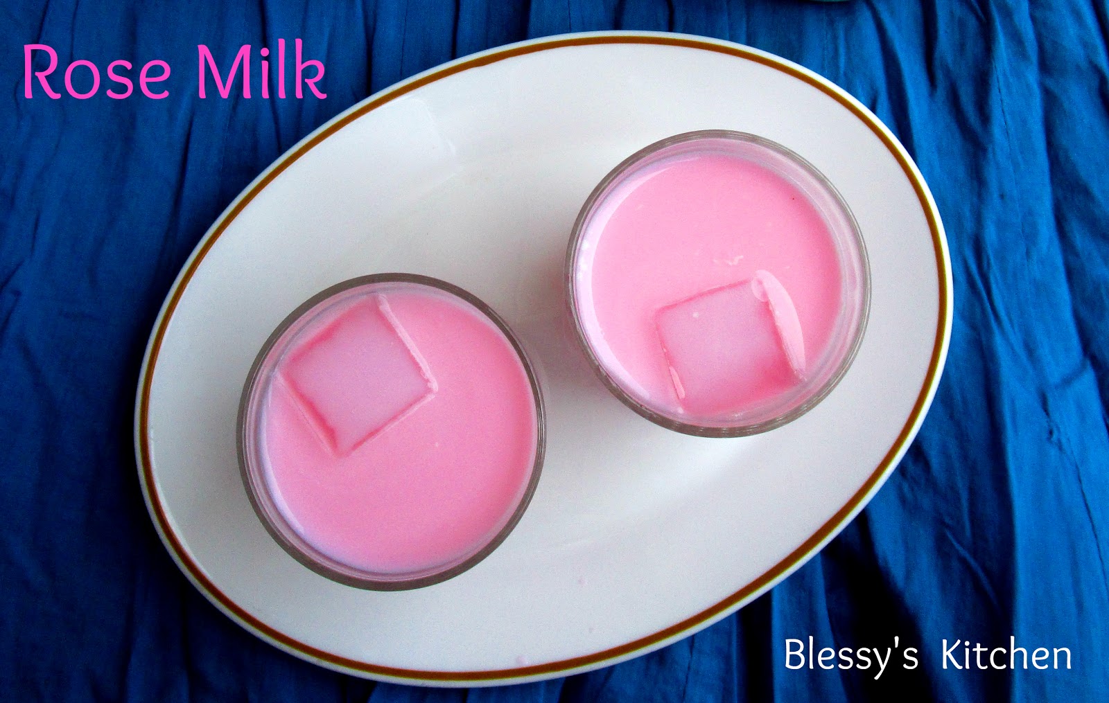 Blessy's Kitchen: Rose Milk/ Rose Milk With Homemade Rose Syrup/ Pink ...