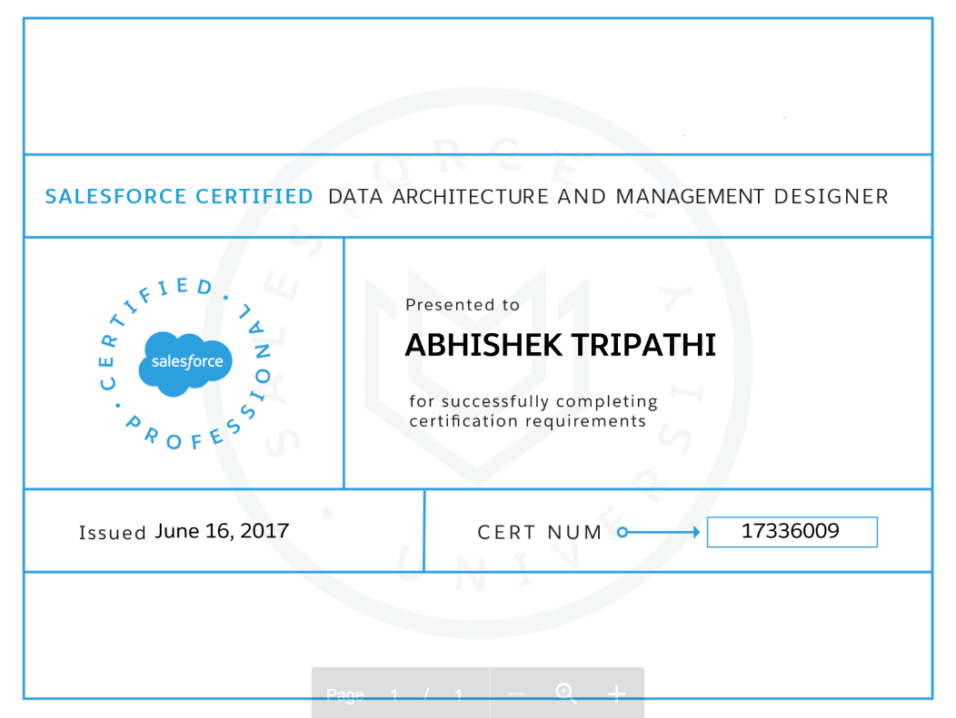 Cloudy Abhi ☁ Salesforce Certified Data Architecture And Management Designer Sharingexperience