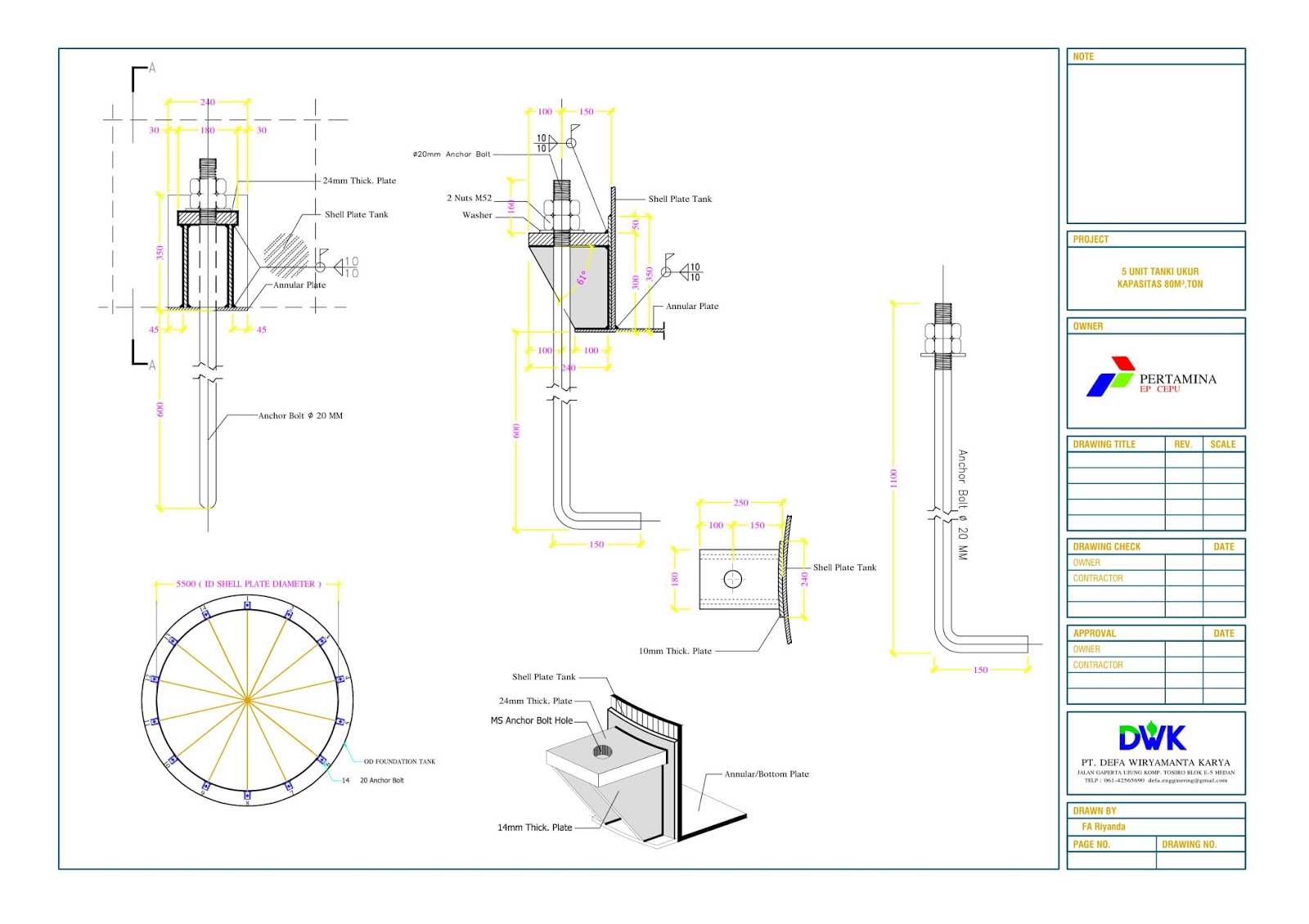 PT Defa Wiryamanta Karya -Engineering Solution-: Drawing Tanki 80 MT ...