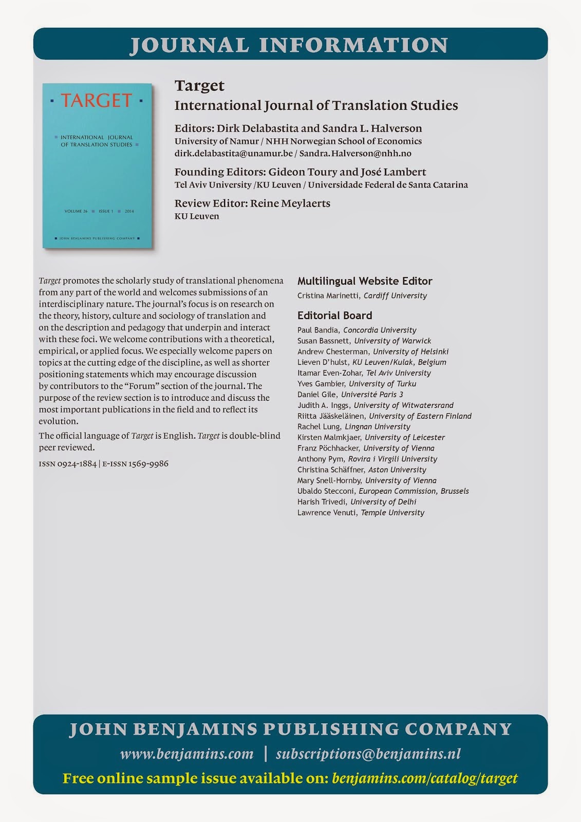 Abu Saleh: Target: International Journal of Translation Studies