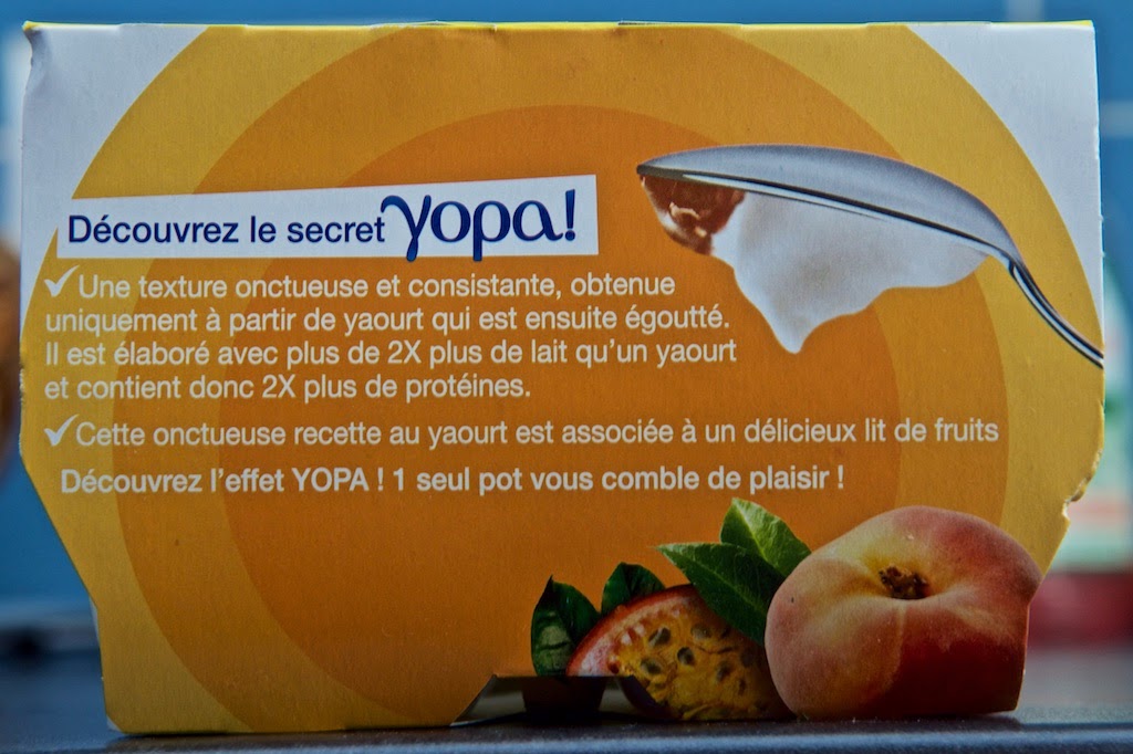 Yopa! nature sur lit de Pêche Passion 2% M.G. (8x100g) par Yoplait