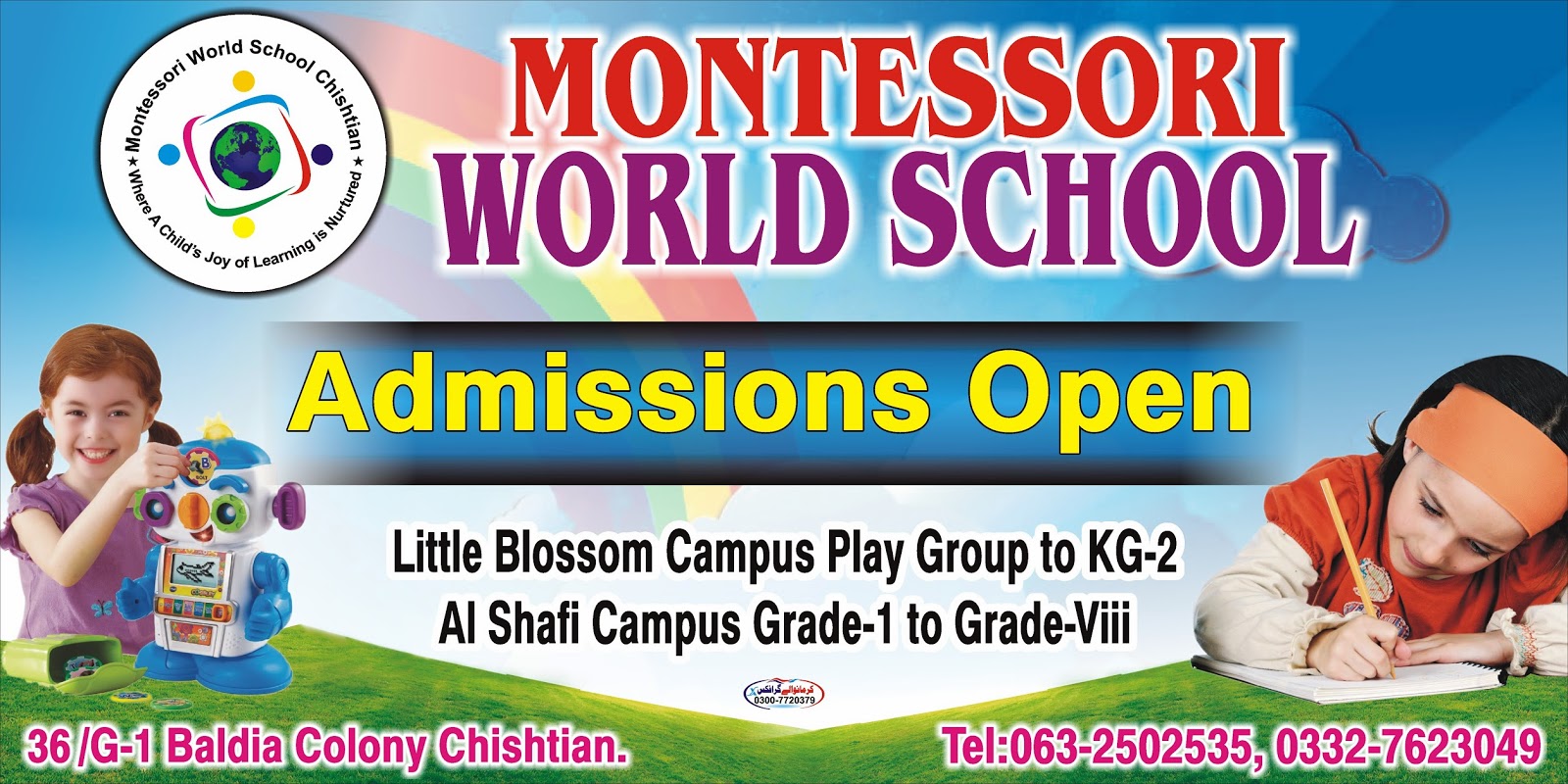 Flex Design Montessori World School ~ Madani Graphics