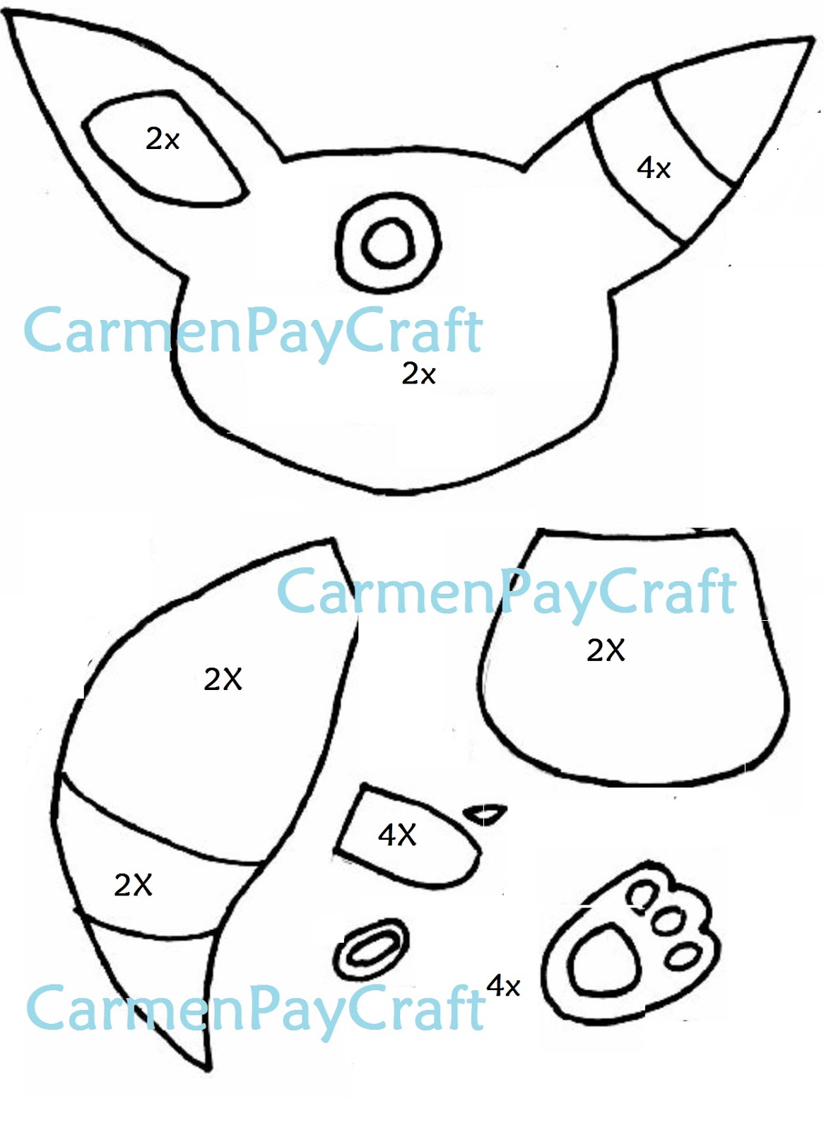 Yarnland aka CarmenPay Craft: Umbreon Plush Tutorial