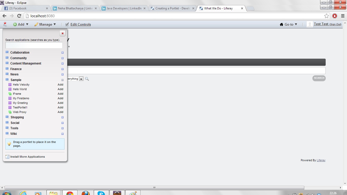 Shris Blog How To Create Portlet In Liferay Using Eclipse