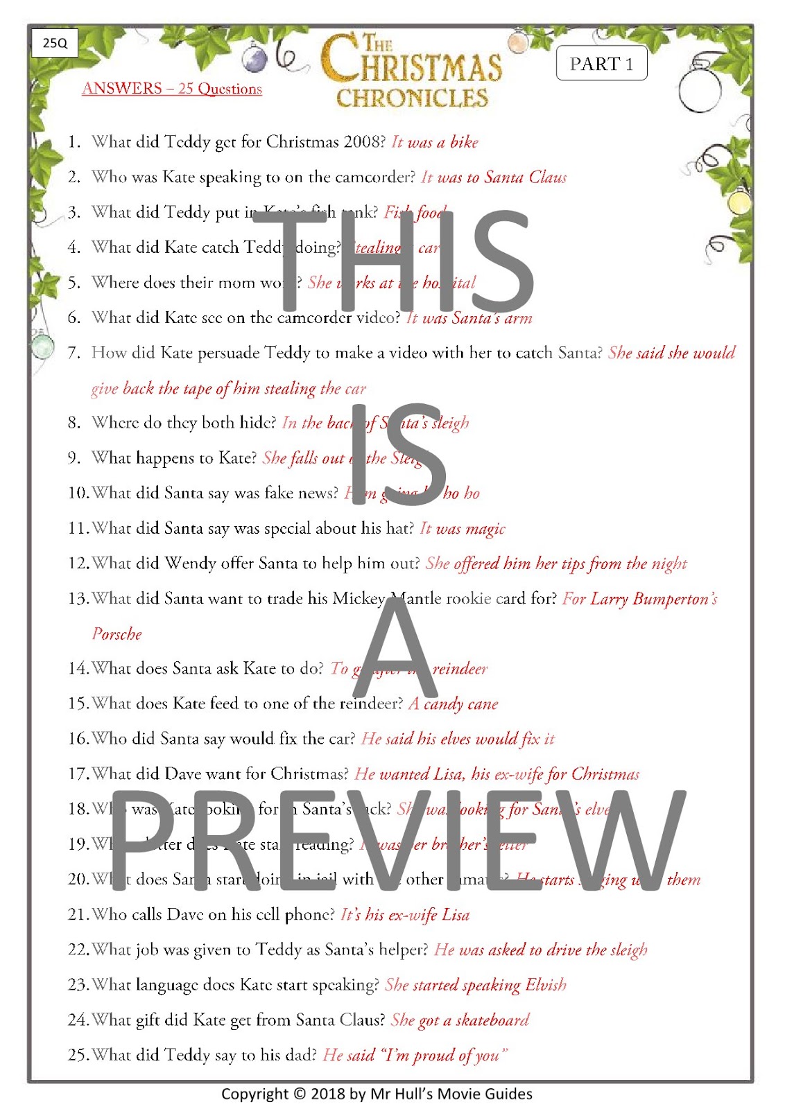 The Christmas Chronicles Movie Guide + Activities - (Color + B/W ...