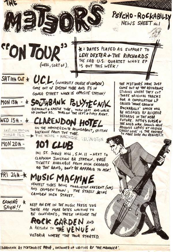 The Meteors - Gigs 1980 - 1985.: The Meteors - Gigs 1980