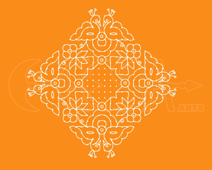 Rangoli: Dotted Rangoli | Chukkala Muggulu | Kolam - 5 | Dots 24 x 4 ...