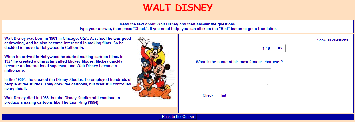 Gazpacho is not tomato soup: Reading Comprehension - Walt Disney