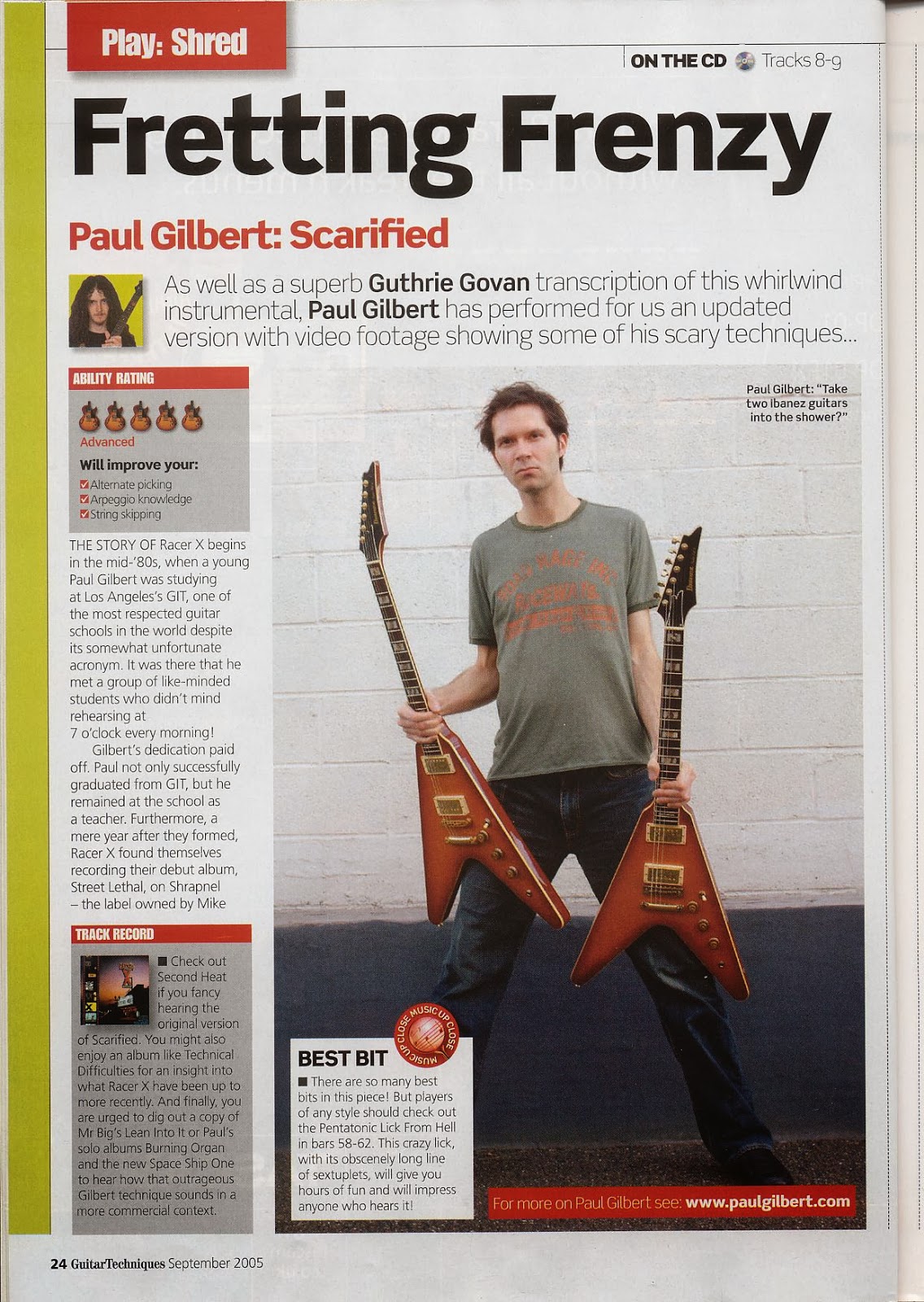 Young Guitarrist: Paul Gilbert Scarified TABS transcribed by Guthrie Govan