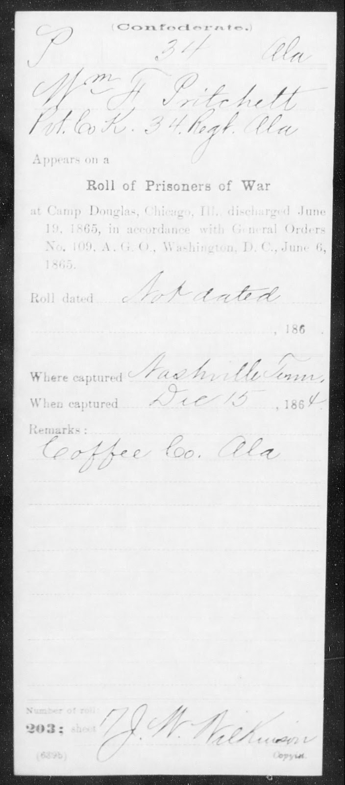 Karen's Family Files: William Franklin Pritchett and Thomas A ...