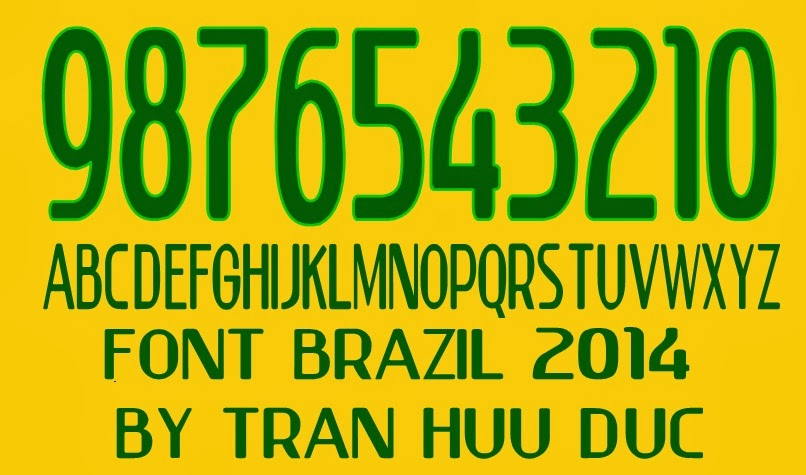 Font Number Football: Font Brazil world cup 2014 by Tran Huu Duc