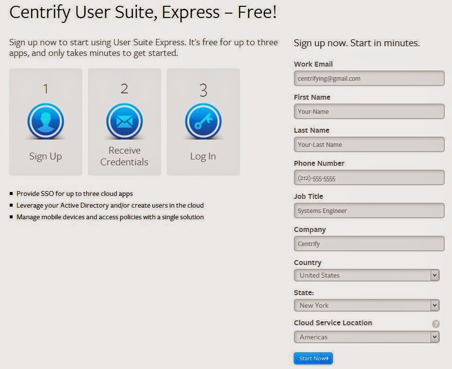 centrifying: Cloud Lab # 0 - Signing-up for a Centrify Cloud Tenant