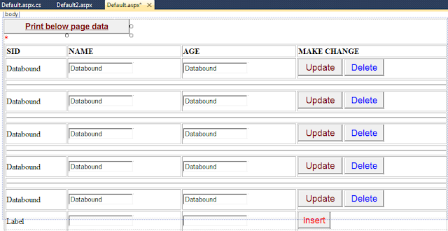 How to Insert,Edit,Update,Delete and Print Records through Repeater control in asp.net | MY.NET ...